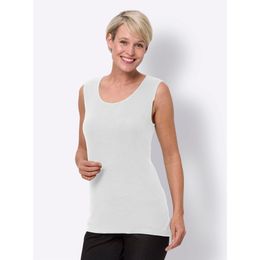 Shirttop Classic Basics, Damen, Gr. 44, wei&szlig;, 95% Viskose, 5% Elasthan, unifarben, Rundhals, Tops Shirttop