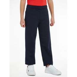 Sweathose Tommy Hilfiger "U TIMELESS FLEECE SWEATPANTS", Jungen, Gr. 74, N-Gr, blau (desert sky), Fleece, Obermaterial: 68% Baumwolle, 32% Polyester, unifarben, Basic normal, Hosen Sweathose, Baby bis 2 Jahre, Gummizug Taille & Beinabschl&uuml;sse, Eingrifftaschen