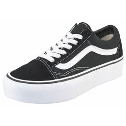 Plateausneaker Vans "Old Skool Platform", Damen, Gr. 37, schwarz-wei&szlig; (schwarz, wei&szlig;), Leder, Textil, Schuhe Plateausneaker, aus textilem Canvas-Material, Topseller