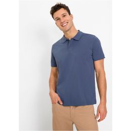 Poloshirt bonprix "Piqu&eacute;-Poloshirt aus reiner Baumwolle", Herren, Gr. 60/62 (XXL), blau (indigo), Piqu&eacute;, Obermaterial: 100% Baumwolle, unifarben, regular fit h&uuml;ftbedeckend, Rundhals, Rippb&uuml;ndchen, Shirts Poloshirt, Regular Fit, Kurzarm, aus hautfreundlicher Baumwolle