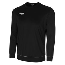 Langarmshirt CAPELLI SPORT, Herren, Gr. M, schwarz-wei&szlig; (schwarz, wei&szlig;), Obermaterial: 95% Polyester, 5% Elasthan, unifarben, bequem h&uuml;ftbedeckend, Rundhals, angesetztes B&uuml;ndchen, Shirts Langarmshirt, mit rundem Halsausschnitt