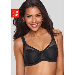 Minimizer-BH Nuance, Damen, Gr. 80, Cup D, schwarz, Spitze, Obermaterial: 79% Polyamid, 15% Polyester, 6% Elasthan, BHs Minimizer-BH, mit unterlegter Jacquardspitze, Dessous
