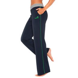 Relaxhose Kangaroos, Damen, Gr. 44/46, N-Gr, bunt (marine, gr&uuml;n, gr&uuml;n), Sweatware, Obermaterial: 60% Baumwolle, 40% Polyester, unifarben, Basic, bequem lang, Hosen Relaxhose, mit breitem Bund, Loungewear, Loungeanzug, Topseller