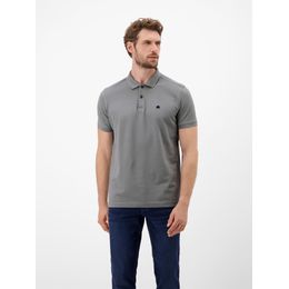 Poloshirt Lerros, Herren, Gr. XL, platinum grau, Single Jersey, Obermaterial: 100% Baumwolle, unifarben, regular fit taillenbedeckt, ohne Ausschnitt, Shirts Poloshirt, mit Logo Stickerei