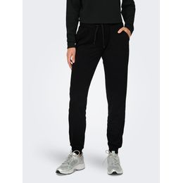 Jogginghose Only Play "ONPPERFORMANCE", Damen, Gr. XL, N-Gr, schwarz, Sweatware, Obermaterial: 75% Polyester, 20% Viskose, 5% Elasthan, unifarben, normal, Hosen Jogginghose, mit B&uuml;ndchen am Saum