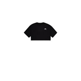 T-Shirt Alpha Industries "Basic T-Shirt SL Cropped PP W", Damen, Gr. XS, schwarz, Obermaterial: 100% Baumwolle, Shirts T-Shirt