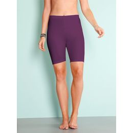 Radlerhose, Damen, Gr. 44, Normalgr&ouml;&szlig;en, lila (beere), 95% Baumwolle, 5% Elasthan, unifarben, kurz, Hosen Radlerhose