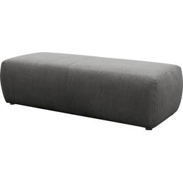 Hocker DOMO collection "Brandon", grau, B:150cm H:40cm T:60cm, 100% Polyester, Hocker, Hocker, gro&szlig;e Ausf&uuml;hrung passend zu "Brandon", auch in Cord
