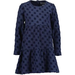 Sweatkleid Blue Seven, M&auml;dchen, Gr. 104, N-Gr, blau (night blau), Jersey, Obermaterial: 100% Baumwolle, gemustert, regular fit, Rundhals, Kleider Sweatkleid