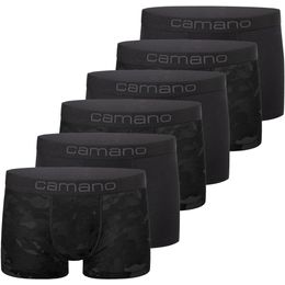 Trunk Camano "comfort", Herren, Gr. M, schwarz (schwarz mix), Obermaterial: 95% Baumwolle, 5% Elasthan, unifarben, eng, Unterhosen Trunk, mit elastischem Logobund