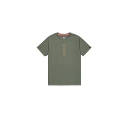 T-Shirt Alpha Industries "Alpha Puff Print T-Shirt", Herren, Gr. S, gr&uuml;n (schwarz olive), Obermaterial: 100% Baumwolle, Shirts T-Shirt