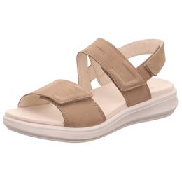Sandale Legero "ELLA", Damen, Gr. 37, beige, Nubukleder, unifarben, Schuhe Sandale, Sommerschuh, Sandalette, Klettschuh, mit Klettverschl&uuml;ssen