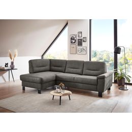 Ecksofa DIE PLANBAR "PP-PF23172 L-Form, Breite 244 cm", anthrazit, B:244cm H:88cm T:160cm, 100% Polyester, Sofas, Ecksofa, Eckgarnitur mit besonders kleinem Stellma&szlig; ca. 160 x 244 cm