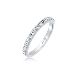 Silberring Elli "Ring Bandring Memoire 925 Silber, mit Kristallen von Swarovski" Gr. 52, silber, Fingerringe, Damen, 52, Silber 925 (Sterlingsilber), Silberring