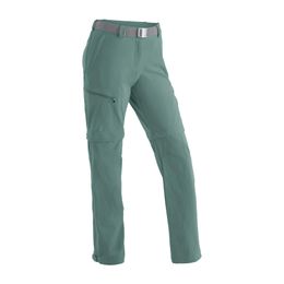 Outdoorhose Maier Sports "Nata", Damen, Gr. 42, Normalgr&ouml;&szlig;en, blau (mittelblau), 90% Polyamid, 10% Elasthan, Hosen Outdoorhose, Damen Wanderhose, zipp-off Outdoor-Hose, 3 Taschen, Regular Fit