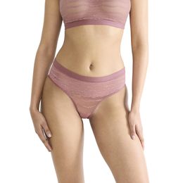 Hipster Sloggi "FREE Evolve", Damen, Gr. 1, rosa (date night pink), Single Jersey, Obermaterial: 65% Polyester, 35% Elasthan, unifarben, k&ouml;rpernah, Unterhosen Hipster, super weich, dehnf&auml;hig, Spitze