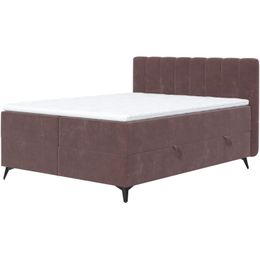 Boxbett COTTA "Vicky inkl. Bettkasten", braun (deep braun), B:165cm L:210cm, 94% POLYESTER (PES);6%POLYAMID (PA), Komplettbetten, Boxbett, erh&auml;ltlich in den Breiten 160x200cm & 180x200cm