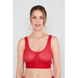 JOOP! Bustier JOOP JEANS, Damen, Gr. XL, N-Gr, knalliges rot, Jacquard, Obermaterial: 77% Polyamid, 23% Elasthan, BHs Bustier, Rundhalsausschnitt, elastisch, Jacquard-Spitze
