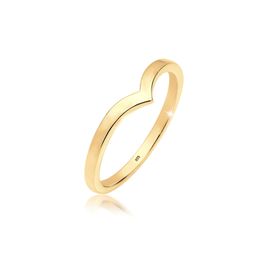 Silberring Elli "Ring V-Stacking Geo Trend Blogger 925 Sterling Silber" Gr. 58, gold, Fingerringe, Damen, 58, Silber 925 (Sterlingsilber), Silberring