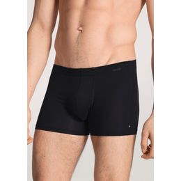 Boxer Calida "Focus", Herren, Gr. S (46/48), schwarz, Single Jersey, Obermaterial: 47% Lyocell (TENCEL&trade;), 46% Baumwolle, 7% Elasthan, unifarben, normal, Unterhosen Boxer, mit bezogenem Bund, Single Jersey, weiche Haptik, elastisch