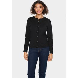 Strickjacke Saint Tropez "JemmaSZ Cardigan", Damen, Gr. S, schwarz, Strick, Obermaterial: 80% Viskose, 20% Polyacryl, unifarben, normal, Strickjacken Strickjacke, mit Zierkn&ouml;pfen