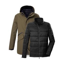 3-in-1-Funktionsjacke Killtec "KOW 94 MN PRK", Herren, Gr. L, mud, Obermaterial: 100% Polyester;Futter: 100% Polyester;Futter 2: 100% Polyamid;F&uuml;llung: 100% Polyester, Jacken 3-in-1-Funktionsjacke, 3 in 1 Parka: wasserdicht, atmungsaktiv, verstellbare Kapuze