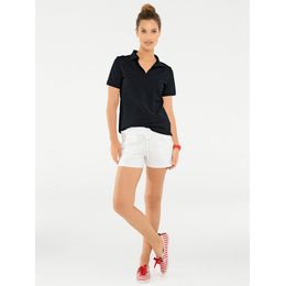 Poloshirt Heine "Poloshirt", Damen, Gr. 38, schwarz, 95% Baumwolle, 5% Elasthan, unifarben, Shirts Poloshirt