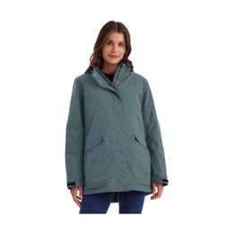 Funktionsjacke Killtec "Damen Jacke", Damen, Gr. 42, blau (graublau), Obermaterial: 100% Polyester;Futter: 100% Polyester;Futter 2:/ Futter 3:/ Futter 4:;F&uuml;llung: 100% Polyester, Jacken Funktionsjacke, Wasserdichte, atmungsaktive Damenjacke mit abnehmbarer Kapuze