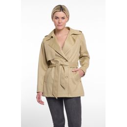 Rino & Pelle Trenchcoat RINO & PELLE "CAATJE", Damen, Gr. 40, braun (pale camel), Web, Obermaterial: 94% Polyester, 6% Elasthan, unifarben, k&ouml;rpernah Po-bedeckend, V-Ausschnitt, M&auml;ntel Trenchcoat, mit Bindeg&uuml;rtel