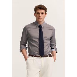 Businesshemd Bugatti "Modern Fit", Herren, Gr. XL, Normalgr&ouml;&szlig;en, 70, braun, Satin, 100% Baumwolle, bedruckt, normal, Hemden Businesshemd, bedruckt mit Easy-Care