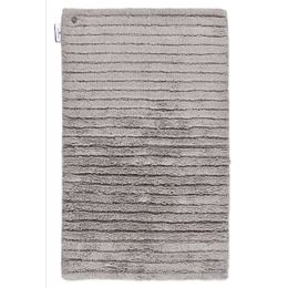 Badematte Tom Tailor HOME "Cotton Stripes" Gr. 1, grau (taupe), H:20mm, Baumwolle, Badematten, Badematte, Uni Farben, gestreift, reine Baumwolle, Hoch-Tief Effekt
