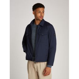 Blouson Tommy Hilfiger "PADDED SHIRT JACKET", Herren, Gr. S, blau (desert sky), Web, Obermaterial: 100% Polyamid, unifarben, normal h&uuml;ftlang, 1-Knopf-Manschette mit Druckkn&ouml;pfen, Jacken Blouson, mit Brusttaschen