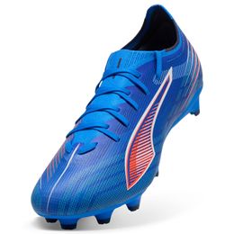 Fu&szlig;ballschuh Puma "ULTRA 6 MATCH FG/AG", Gr. 44,5, wei&szlig; (ultra blau, Puma wei&szlig;, glowing rot), Synthetik, Schuhe Fu&szlig;ballschuh, f&uuml;r Rasenpl&auml;tze