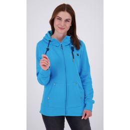Kapuzensweatshirt DEPROC Active "LAC DANA WOMEN", Damen, Gr. 40/42 (M), blau, 60% Baumwolle; 40% Polyester, bequem, angesetztes B&uuml;ndchen, Sweatshirts Kapuzensweatshirt, in l&auml;ssigem Oversized-Schnitt