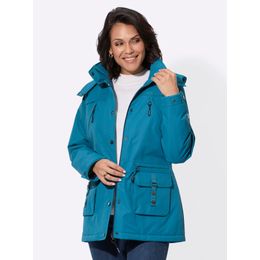 Funktionsjacke Casual Looks, Damen, Gr. 40, blau (topas), 100% Polyester, Einsatz:100% Polyester, Wattierung:100% Polyester, unifarben, Jacken Funktionsjacke