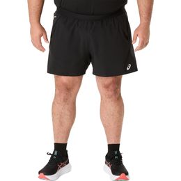 Laufshorts asics "ROAD 5IN SHORT", Herren, Gr. XXL, N-Gr, grau (performance schwarz, graphite grau), Obermaterial: 100% Polyester, Hosen Laufshorts
