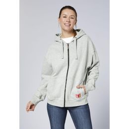 Kapuzensweatjacke Chiemsee, Damen, Gr. L (40), neutral gray melange, 88% Baumwolle, 12% Polyester, Sweatjacken Kapuzensweatjacke