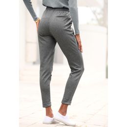 Jogger Pants Vivance, Damen, Gr. 42, N-Gr, grau (grau gestreift), Stoff, Obermaterial: 78% Polyester, 20% Viskose, 2% Elasthan, gestreift, figurumspielend kn&ouml;chelfrei, Hosen Jogger Pants, mit Streifenmuster, Schlupfhose, schmaler Schnitt, Topseller