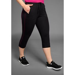 Jogginghose Kangaroos, Damen, Gr. 40, N-Gr, schwarz, Sweatware, Obermaterial: 95% Baumwolle, 5% Elasthan, kontrastfarbene Details, bequem 3/4-L&auml;nge, Hosen Jogginghose, Topseller