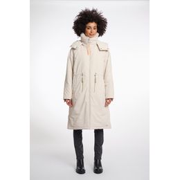 Rino & Pelle Outdoorjacke RINO & PELLE "QUINTE", Damen, Gr. 36, beige (birch), Web, Obermaterial: 100% Polyester, unifarben, ausgestellt knielang, Rundhals, Jacken Outdoorjacke, mit Kapuze und Kordelzug an der Taille