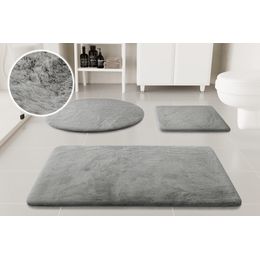 Badematte OTTO HOME "Lennja", grau, H:25mm, Polyester, Badematten, Badematte, Badteppich, getuftet, Uni, antirutsch, flauschig wie Kaninchenfell
