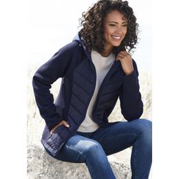 Steppjacke Vivance, Damen, Gr. 38, blau (navy), Fleece, Obermaterial: 100% Polyester. Futter: 100% Polyester. F&uuml;llung: 100% Polyester, Jacken Steppjacke, mit Strickfleece-&Auml;rmeln, Topseller