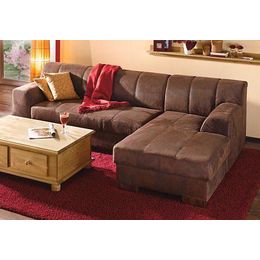 Ecksofa Home Affaire "Falk klare Linien, elegant und zeitlos, L-Form", grau, B:262cm H:77cm T:159cm, Sofas, Ecksofa, mit Federkern und wahlweise mit Bettfunktion