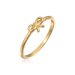 Silberring Elli Premium "Ring Schleife Romantik S&uuml;&szlig; 375 Gelbgold" Gr. 56, gold, Fingerringe, Damen, 56, Gelbgold 375, Silberring