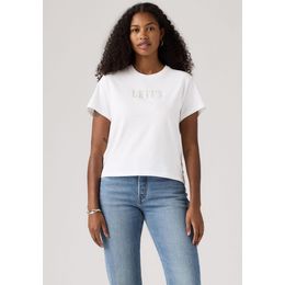 Levi's T-Shirt LEVI'S "GRAPHIC CLASSIC T", Damen, Gr. L (40), wei&szlig;, Single Jersey, Obermaterial: 100% Baumwolle, figurumspielend h&uuml;ftlang, Rundhals, Shirts T-Shirt, Glitzerne Applikation