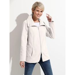 Fleecejacke Classic Basics, Damen, Gr. 48, wei&szlig; (wollwei&szlig;), 100% Polyester, unifarben, figurumspielend, Jacken Fleecejacke