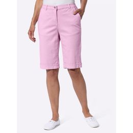 Jeansbermudas Classic Basics, Damen, Gr. 50, Normalgr&ouml;&szlig;en, rosa (ros&eacute;), 97% Baumwolle, 3% Elasthan, unifarben, knielang, Jeans Jeansbermudas