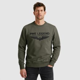 PME-Legend Sweatshirt PME LEGEND "Crewneck soft terry with logo", Damen, Gr. XXL, grau (beluga), Sweatware, Obermaterial: 100% Baumwolle, bestickt, regular fit normal, Rundhals, Rippb&uuml;ndchen, Sweatshirts Sweatshirt, mit Logo Stickerei