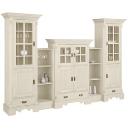 Wohnwand OTTO HOME "Milan", beige (cremefarben), B:326cm H:199cm T:47cm, Massivholz, Kastenm&ouml;bel-Sets, Wohnwand, aus massiver Kiefer, FSC zertifiziert