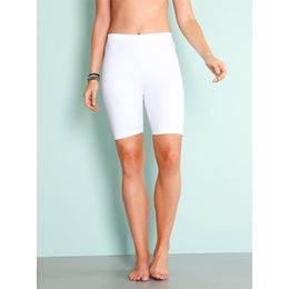Radlerhose, Damen, Gr. 54, Normalgr&ouml;&szlig;en, wei&szlig;, 95% Baumwolle, 5% Elasthan, unifarben, kurz, Hosen Radlerhose